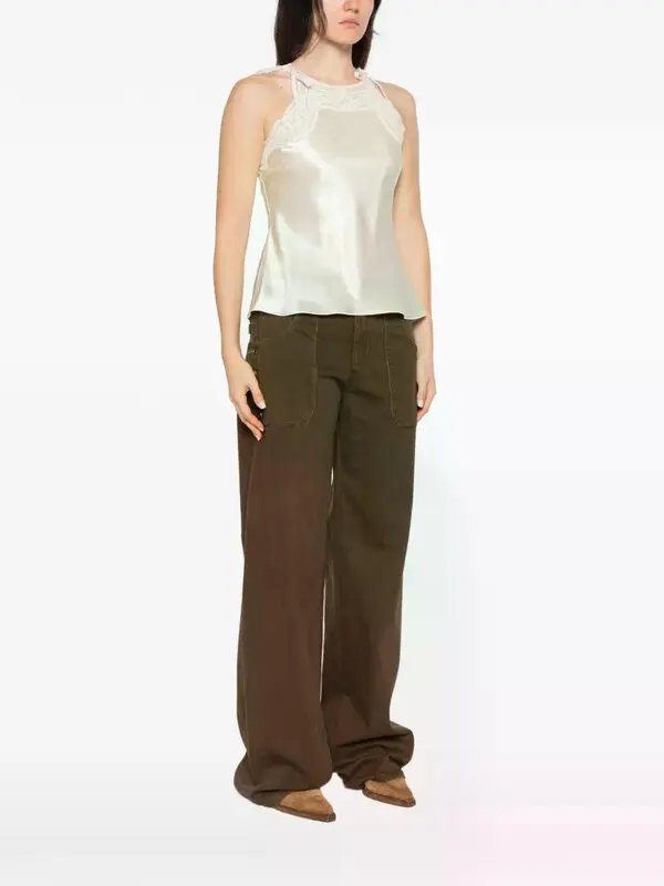 Ermanno Scervino Lace-trim Silk Top