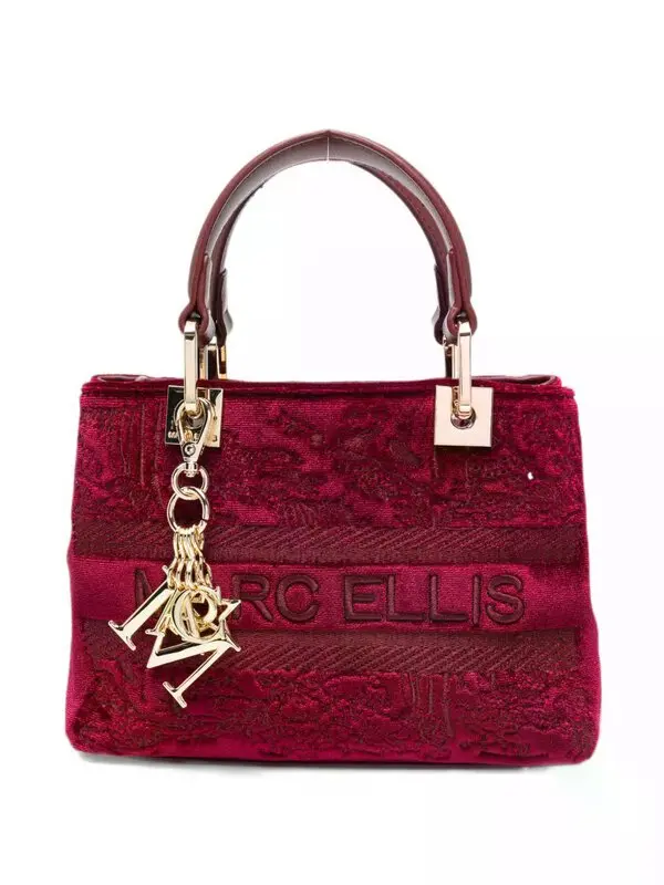 MARC ELLIS Wendi Logo-embroidered Velvet Shoulder Bag
