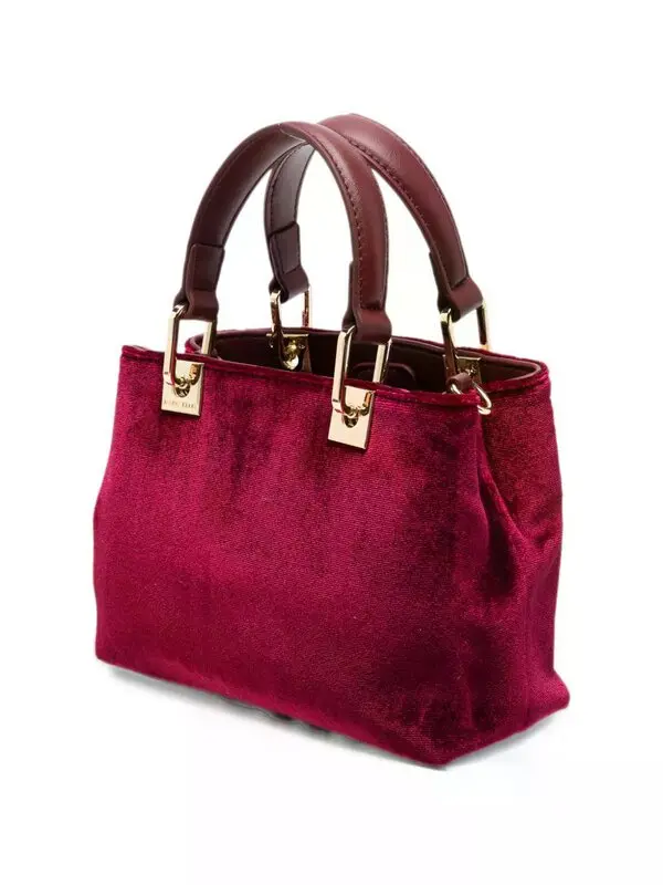 MARC ELLIS Wendi Logo-embroidered Velvet Shoulder Bag