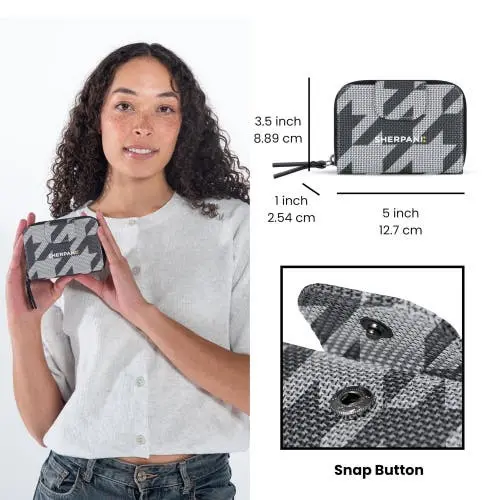 SHERPANI Barcelona At Small Bifold Zipper Wallet - Houndstooth