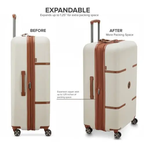 DELSEY PARIS Odette Hardside Expandable 2 Piece 20" Carry On & 32" Large Checked Set - Angora