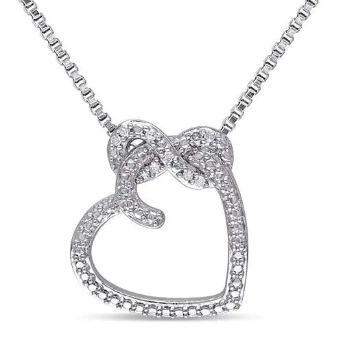 JULIANNA B. Diamond Heart Infinity Necklace - Sterling Silver