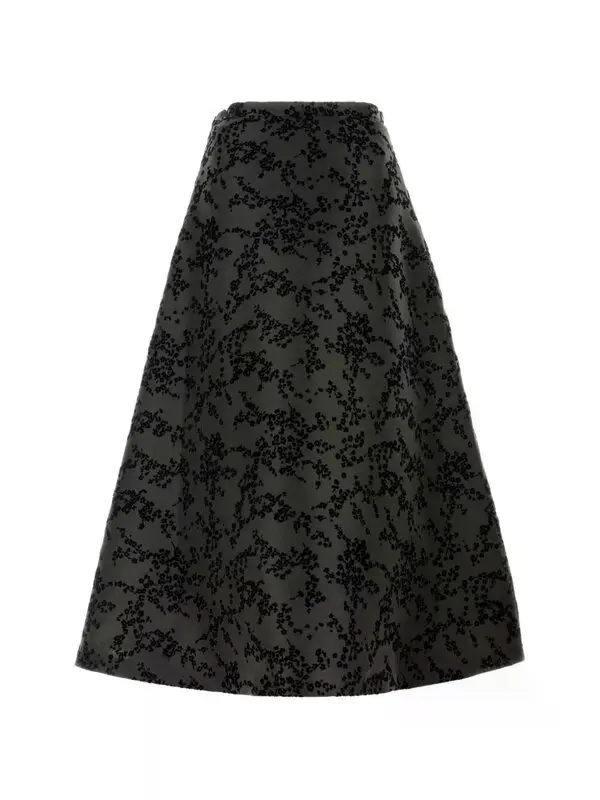 Alberta Ferretti Floral-jacquard A-line Skirt