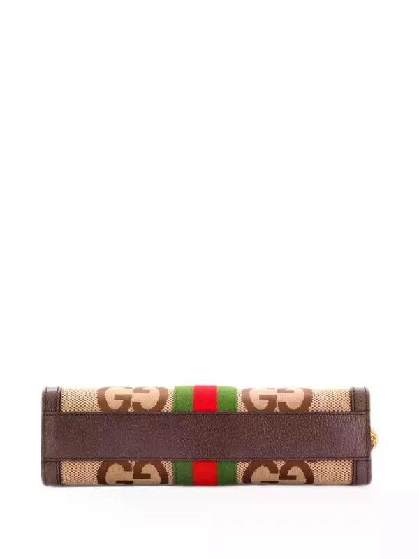 Gucci Ophidia Chain Jumbo Gg Canvas With Leather Small Shoulder Bag