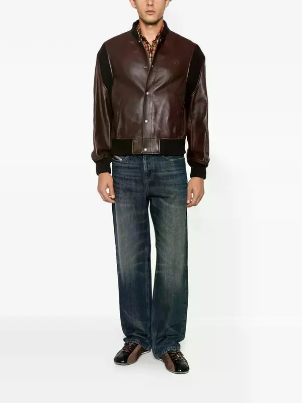 Loewe Button-down Leather Bomber Jacket