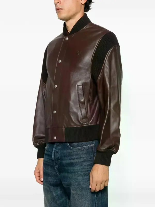 Loewe Button-down Leather Bomber Jacket