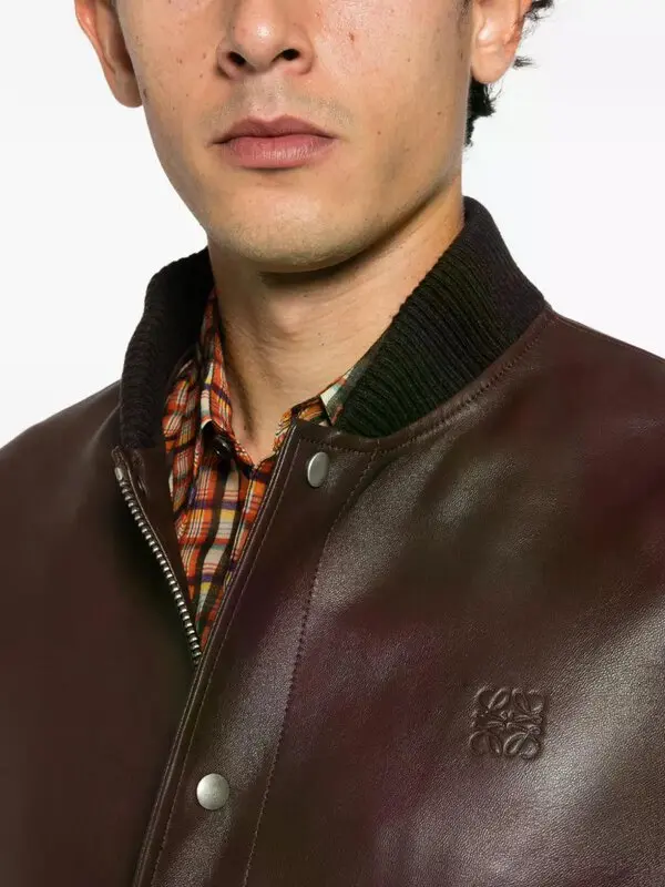 Loewe Button-down Leather Bomber Jacket