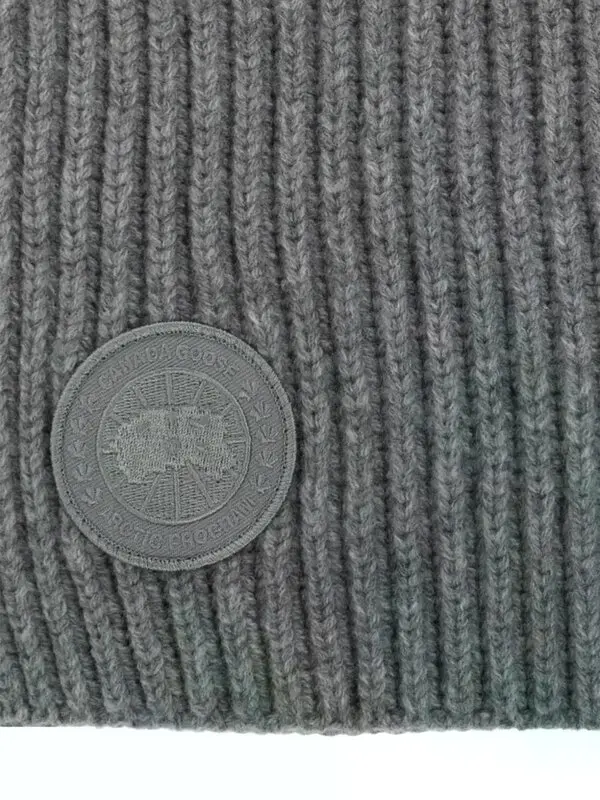 Canada Goose Logo-patch Ribbed-knit Scarf