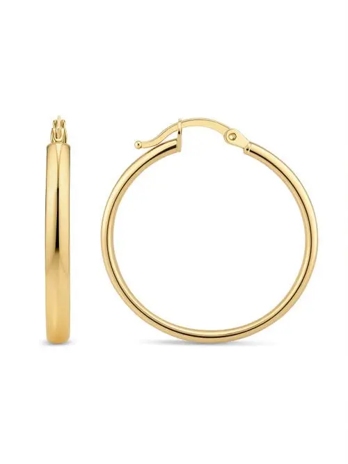 DEVATA Classic Oval Hoop Earrings In 14k