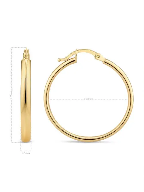 DEVATA Classic Oval Hoop Earrings In 14k