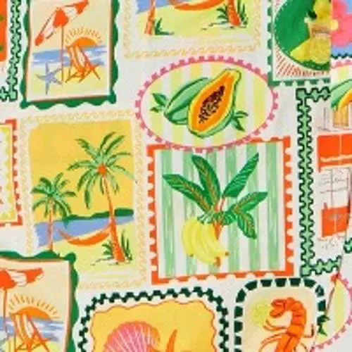 YUMI Postcard Print Cotton Wrap Skirt