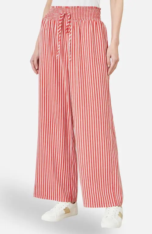 YUMI Stripe Relaxed Trousers - Red