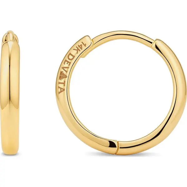 DEVATA Huggie Hoop Earrings In 14k