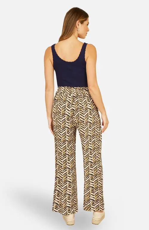 YUMI Animal Print Relaxed Fit Trousers