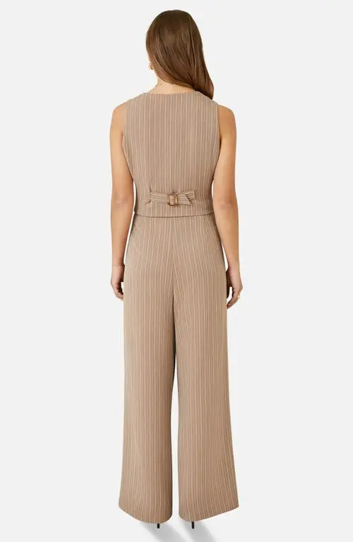 YUMI Pinstripe Wide Leg Trousers