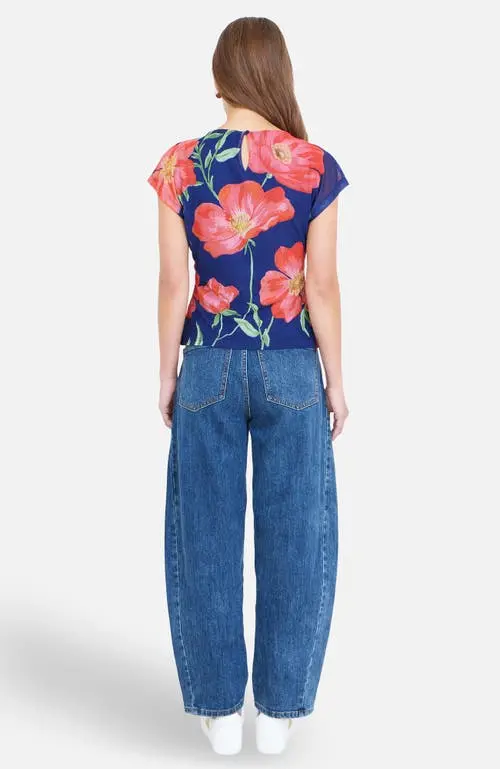 YUMI Poppy Mesh Top