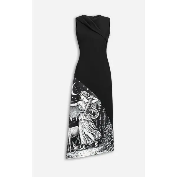 NOCTURNE Asymmetric Skirt Maxi Dress