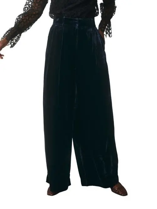 The Fold Lyon Velvet Palazzo Trousers