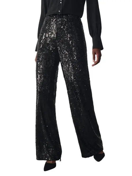 The Fold Arezzo Sequin High Waisted Trousers
