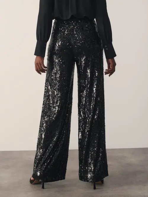 The Fold Arezzo Sequin High Waisted Trousers