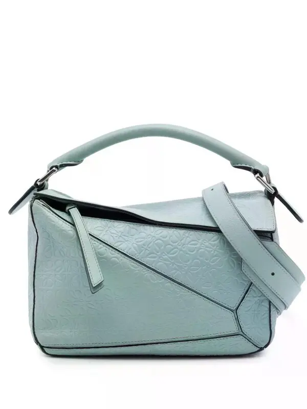 Loewe 2016 Small Anagram Embossed Calfskin Puzzle Satchel - Blue