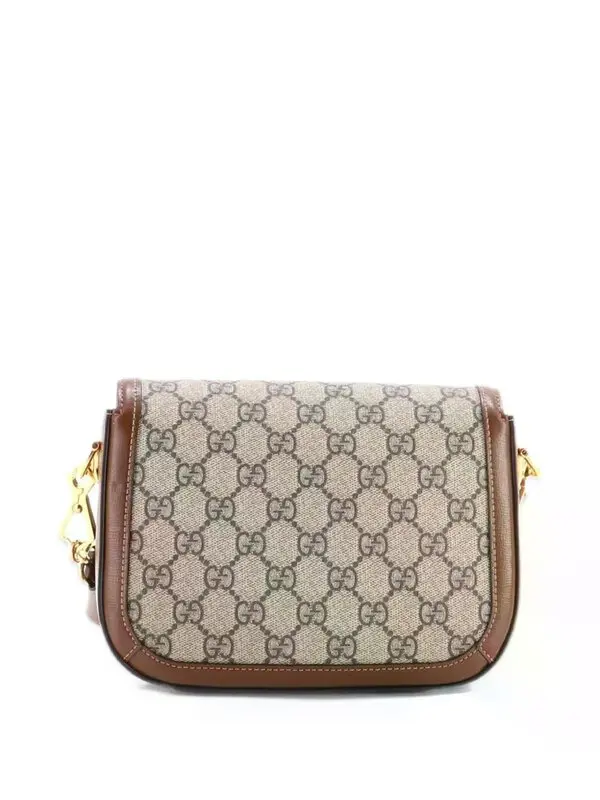 Gucci Horsebit 1955 Shoulder Bag Gg Coated Canvas With Leather Mini Crossbody Bag - Brown