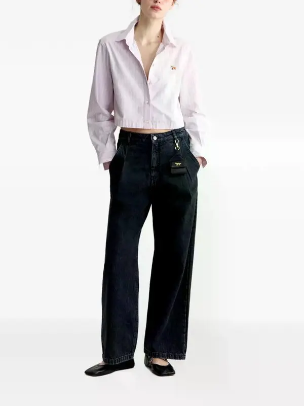 Maison Kitsuné Pleated Wide-leg Jeans