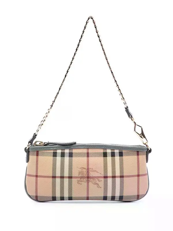 Burberry 2000-2017 Haymarket Check Coated Canvas Clara Pochette Shoulder Bag - Neutrals