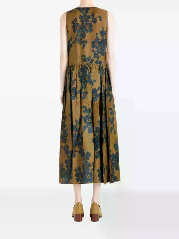 UMA WANG Floral-print Sleeveless Midi Dress
