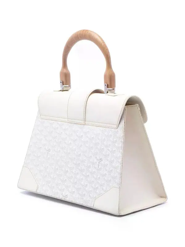 Goyard 2014 Goyardine Saigon Structured Mm Handbag - White