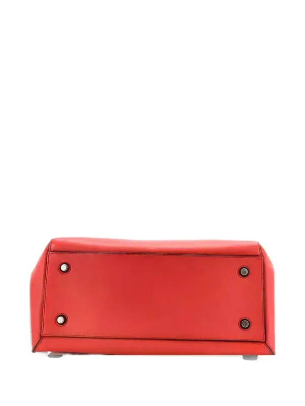 Celine Edge Bag Leather Medium Satchel - Red
