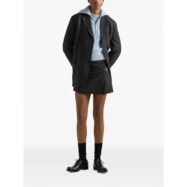 Prada Grey Skirts Pleated Skirts
