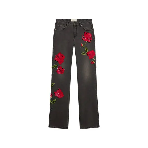 Blumarine Grey Denim Straight-leg Jeans