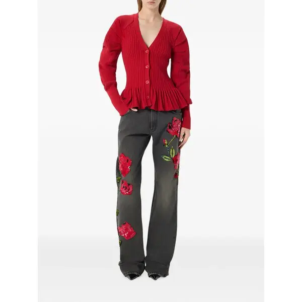 Blumarine Grey Denim Straight-leg Jeans