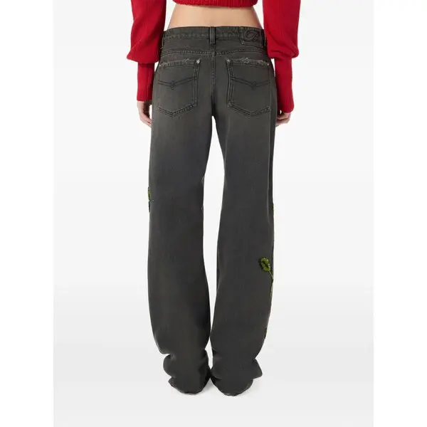 Blumarine Grey Denim Straight-leg Jeans