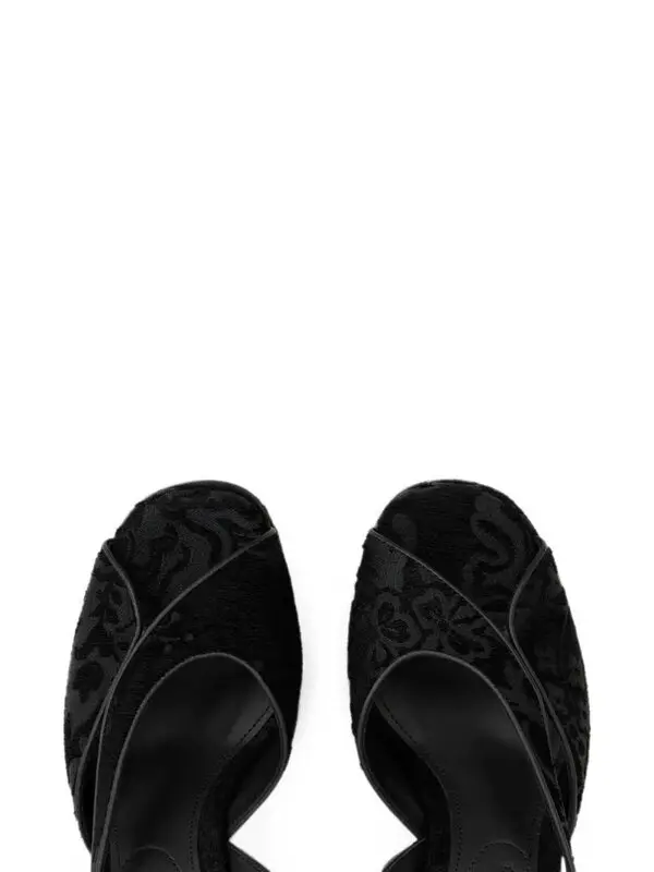 Etro Platform Sandals With A Paisley Jacquard Motif