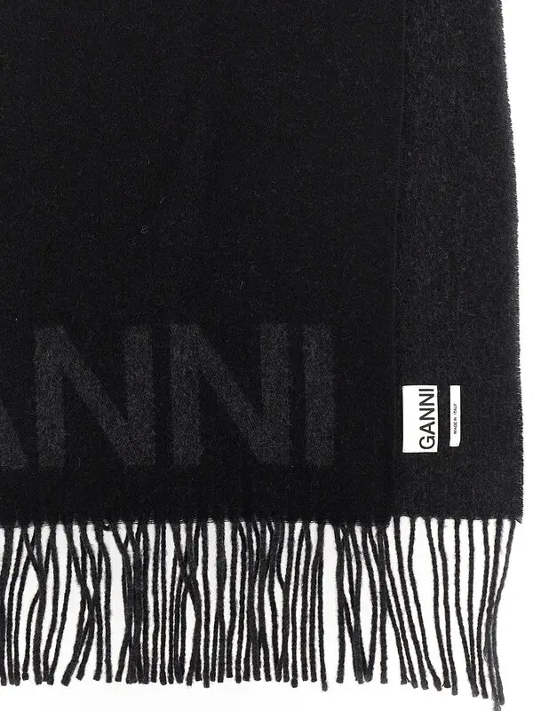 GANNI Maxi Logo Scarf