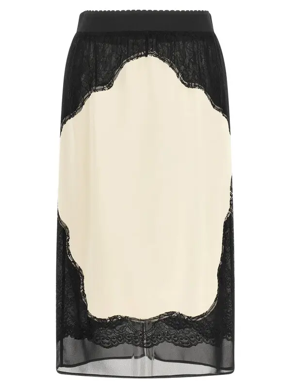 Attico Lace Insert Skirt - Multicolor