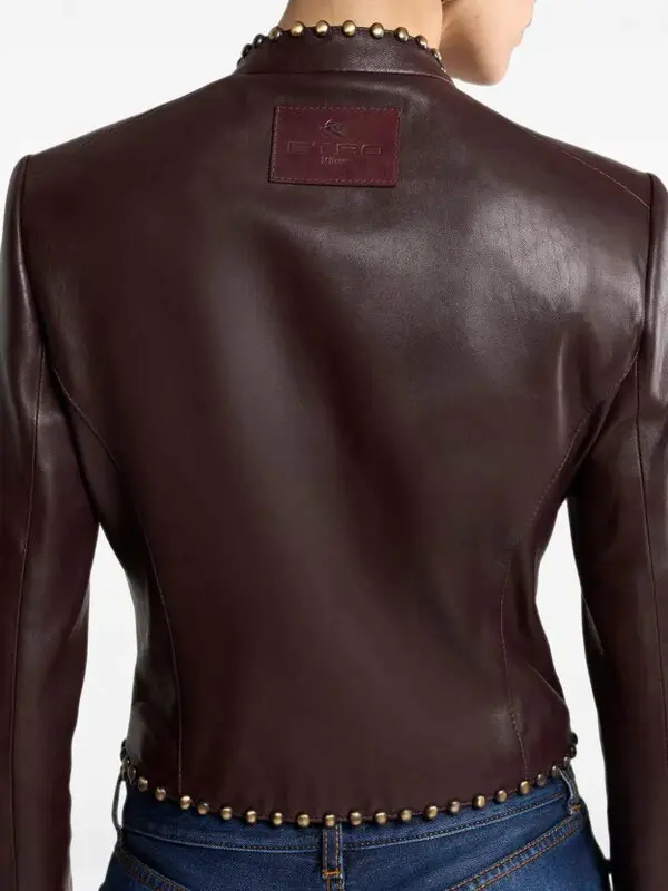 Etro Studded Cropped Leather Jacket