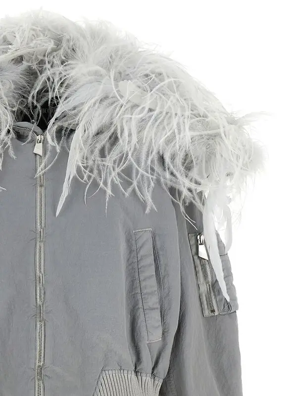 Attico Feather Insert Bomber Jacket