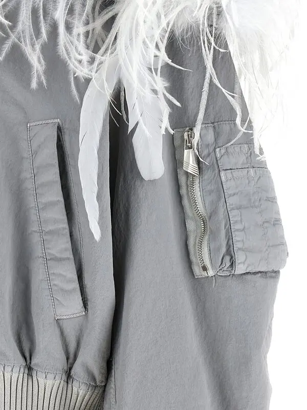 Attico Feather Insert Bomber Jacket