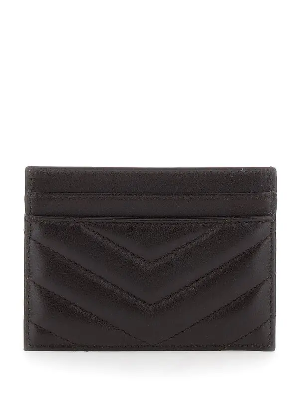 Saint Laurent Credit Card Case Agneau Souple Brillant Matelasse - Multicolor