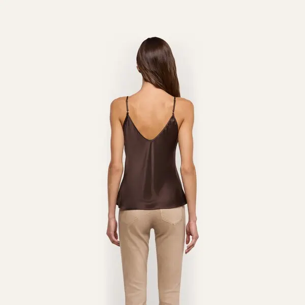 L'AGENCE Lexi Silk Camisole - Dark Espresso