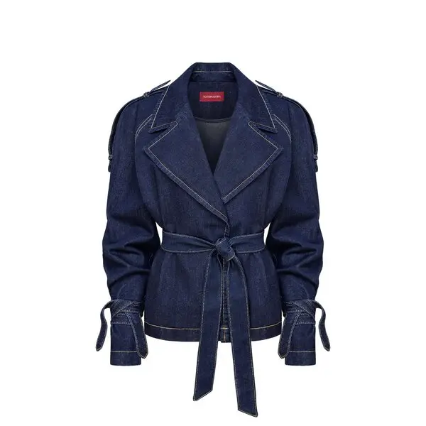 MANDRAGORA Oversized Cotton Trench Coat Arney Dark Navy