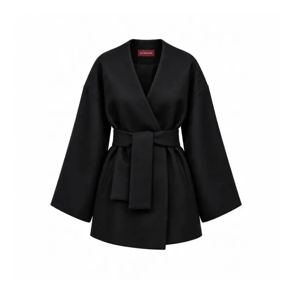 MANDRAGORA Oversized Wool Kimono With Belt Arke