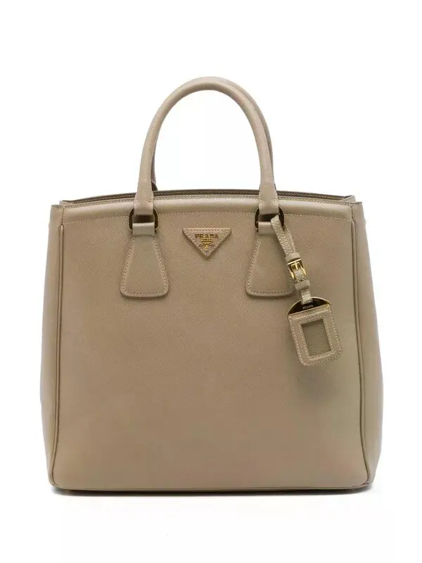 Prada 2010-2026 Saffiano Lux Parabole Tote Bag - Brown