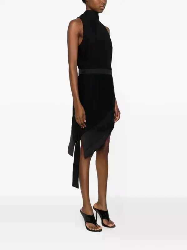 CARLA G. Asymmetric Bow-detail Dress