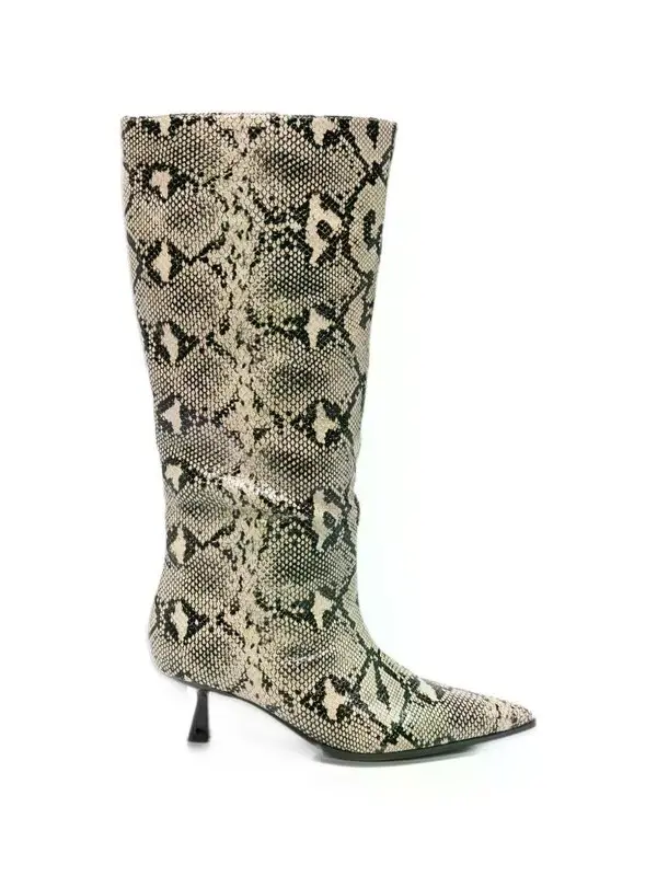GIOSEPPO Snake-effect Knee-high Boots