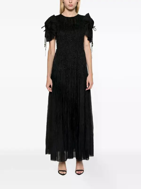 Aje Hazel Embellished Pleated Maxi Dress