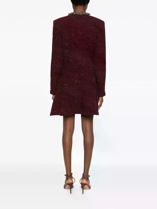 SELF-PORTRAIT Embellished Boucle Mini Dress